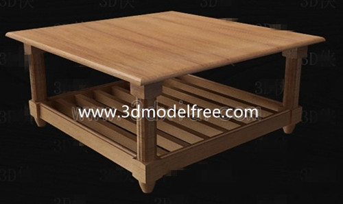 Square wooden tea table 3D Model Download,Free 3D Models Download
